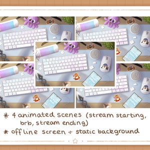 Twitch Overlay Background for Streaming and Desktop, Animated Scenes ...