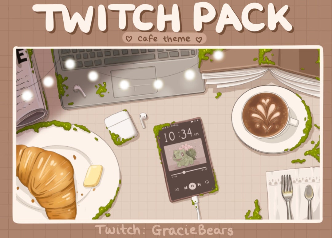 Animated Cozy Cafe Twitch Pack, Cute Twitch Overlays, Lofi Scenes ...
