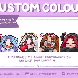 10 Cute Custom Colour Twitch Emotes - Etsy
