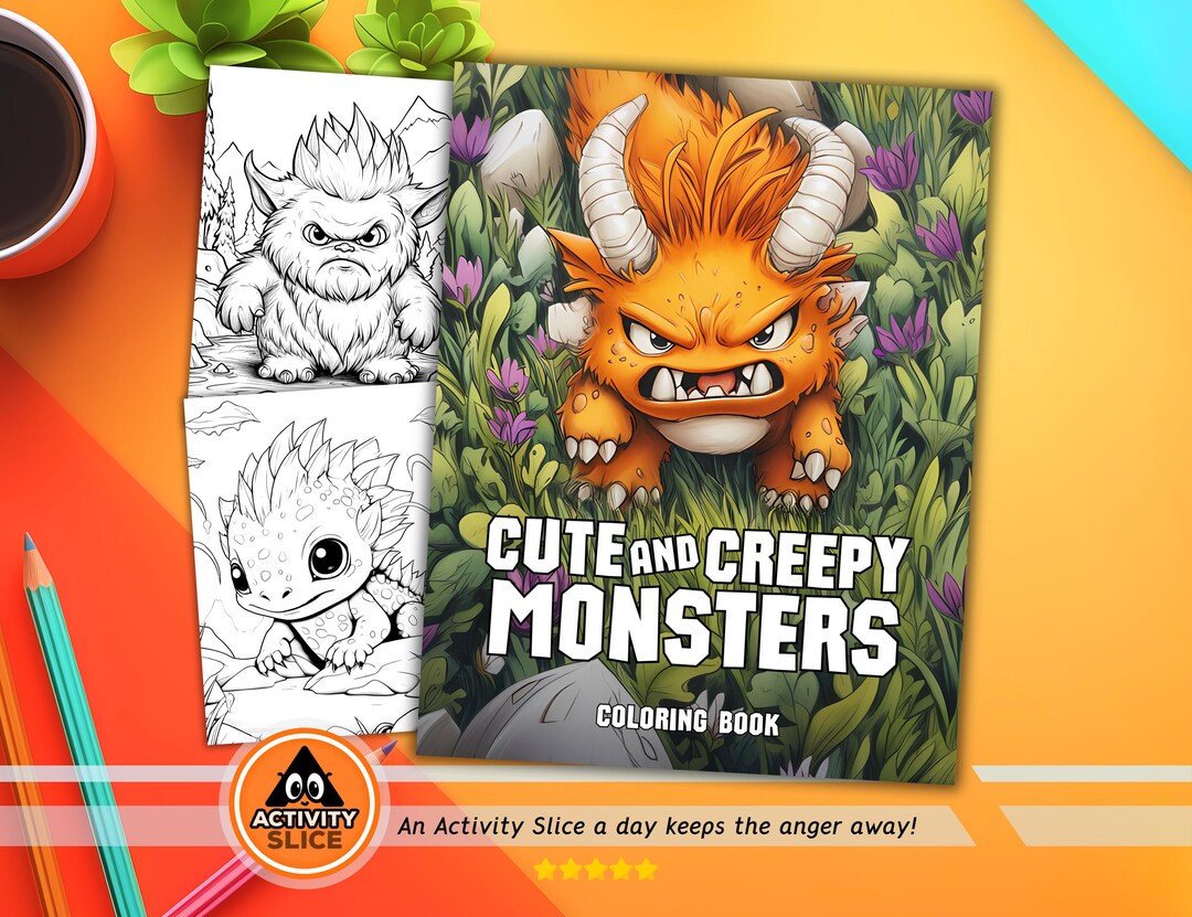 Cute and Creepy Monsters Coloring Book: 50 Little Monsters Printable ...