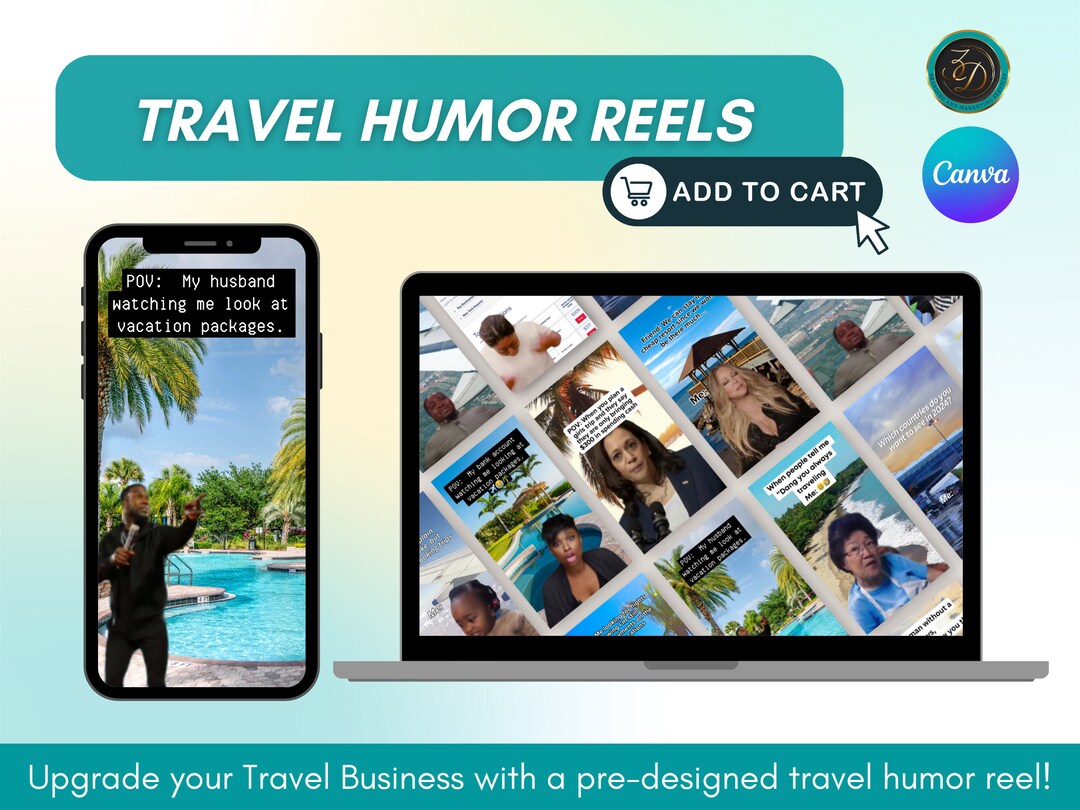 30 Done-for-you Instagram Travel Humor Reel Templates Reel Template ...
