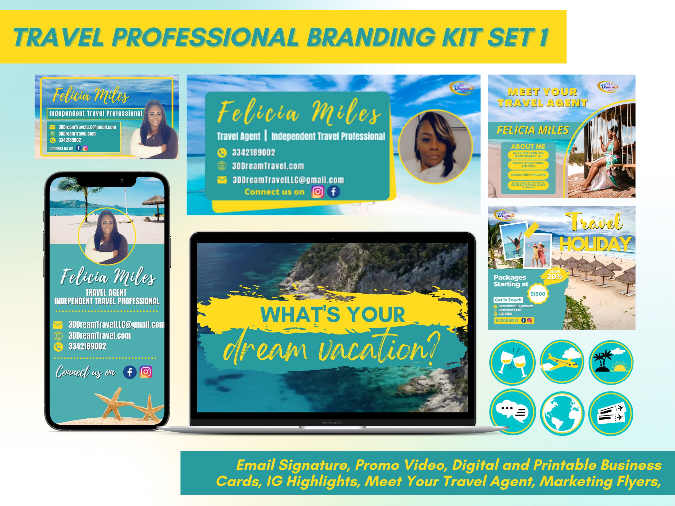 Travel Professional Branding Kit Set 1 - Etsy