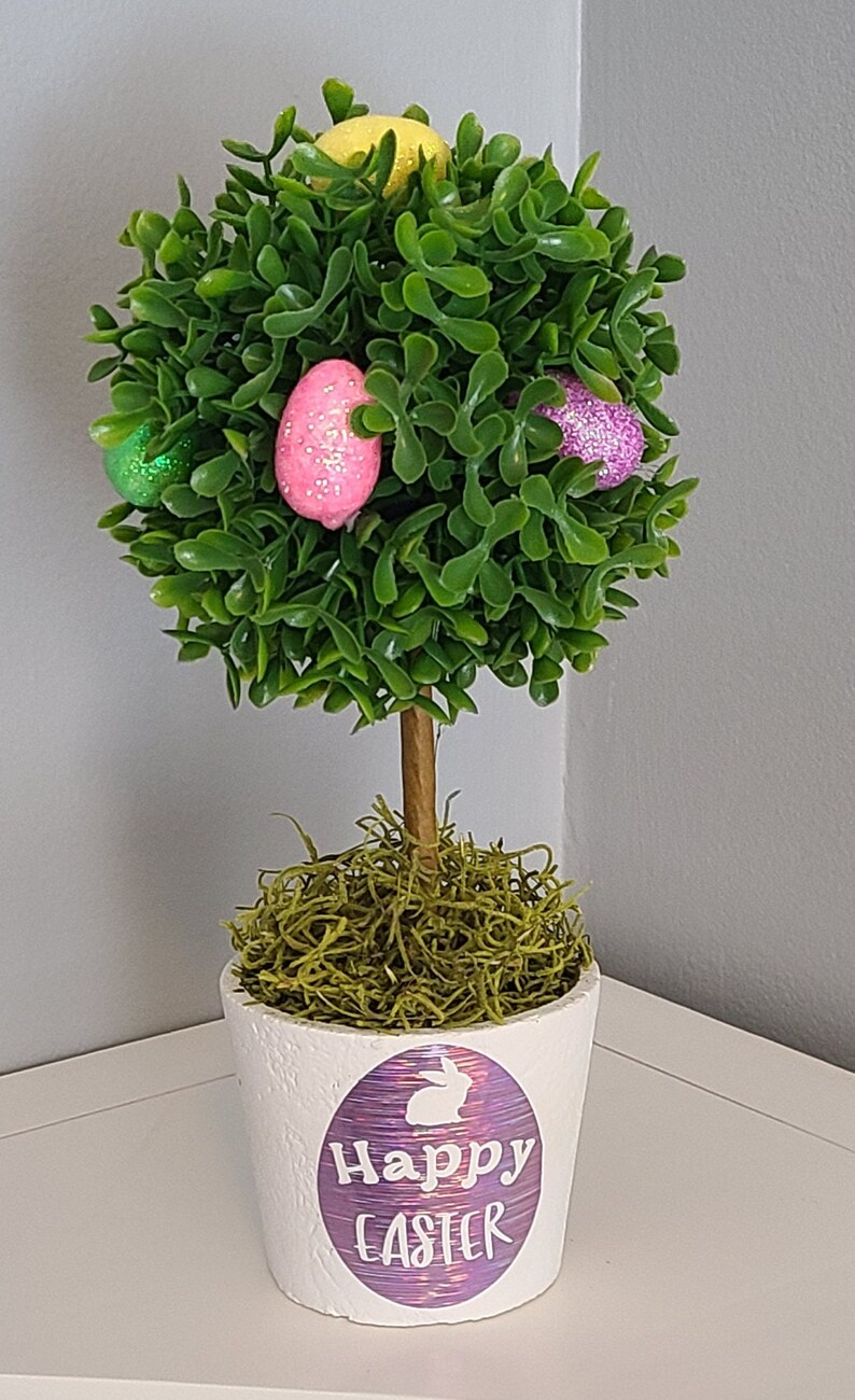Easter Topiary Easter Egg Tree Faux Boxwood Topiary Holiday Decor - Etsy