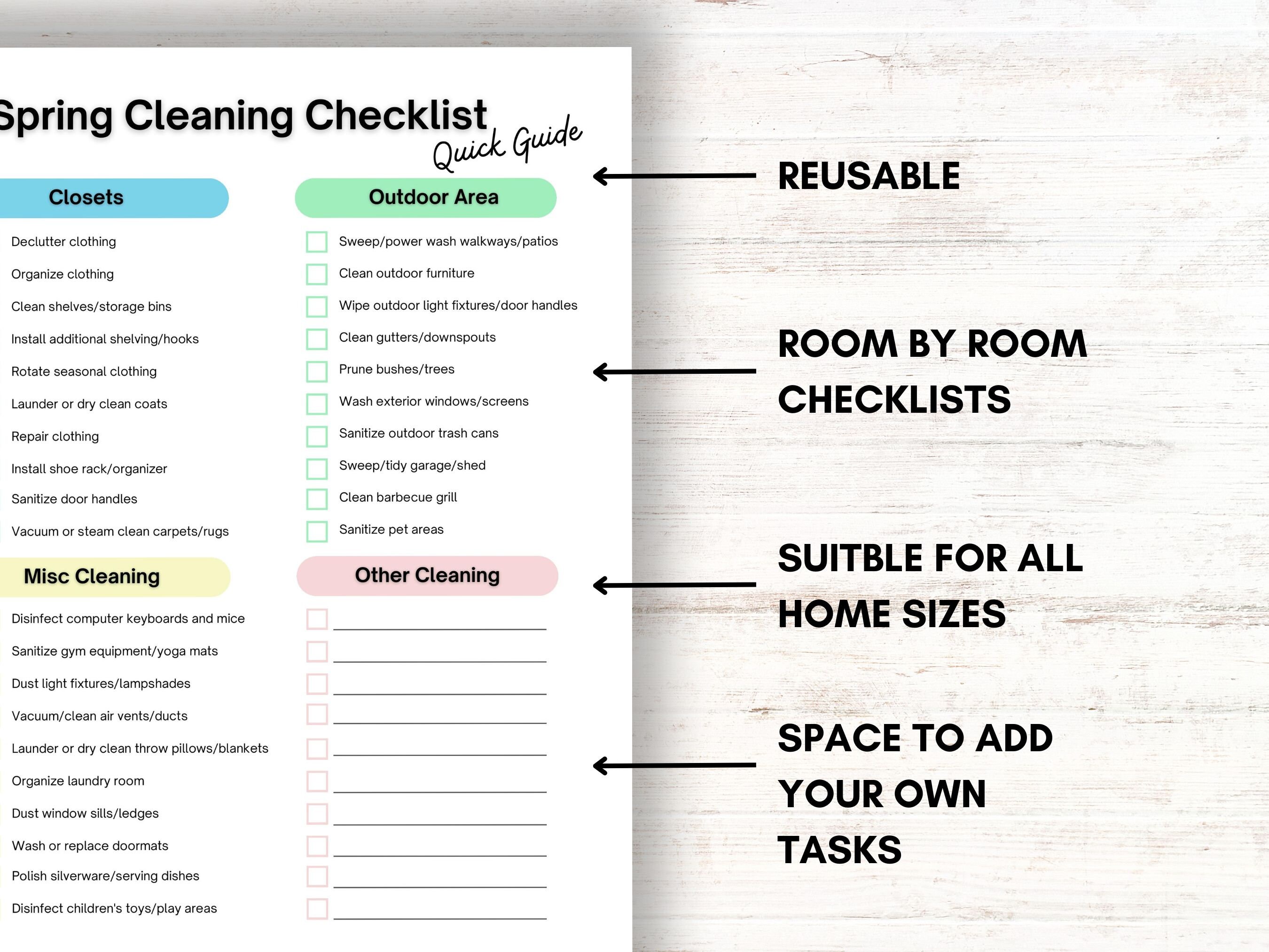 Ultimate Spring Cleaning Checklist: Household Chores Made Easy ...
