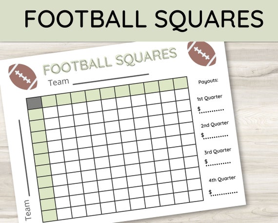 Super Bowl Football Pool Grid