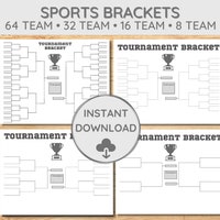 10-team Single and Double Elimination Playoff Brackets | PDF JPG and Hi ...
