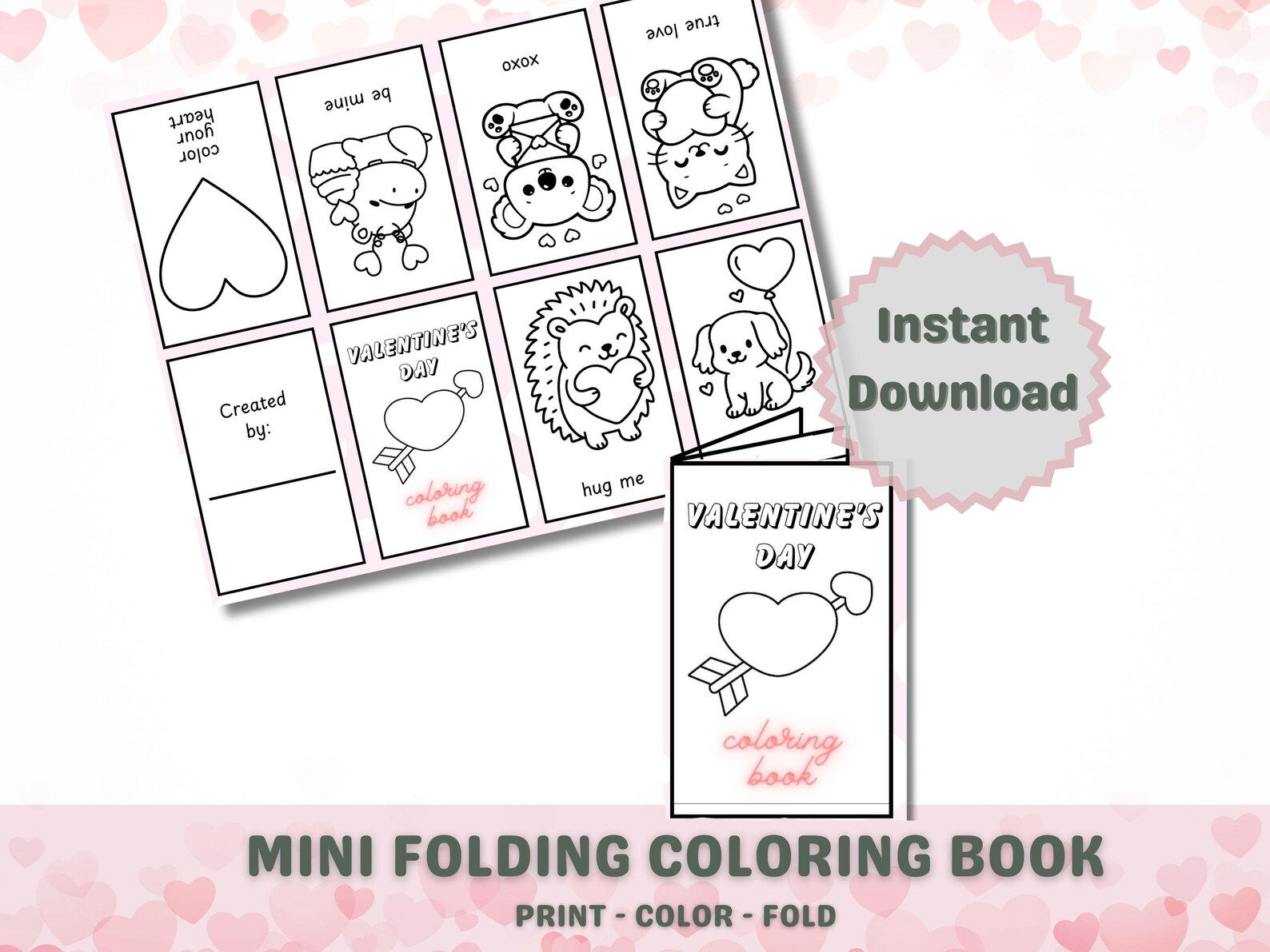 Mini libro para colorear de San Valentín / Actividad imprimible para ...