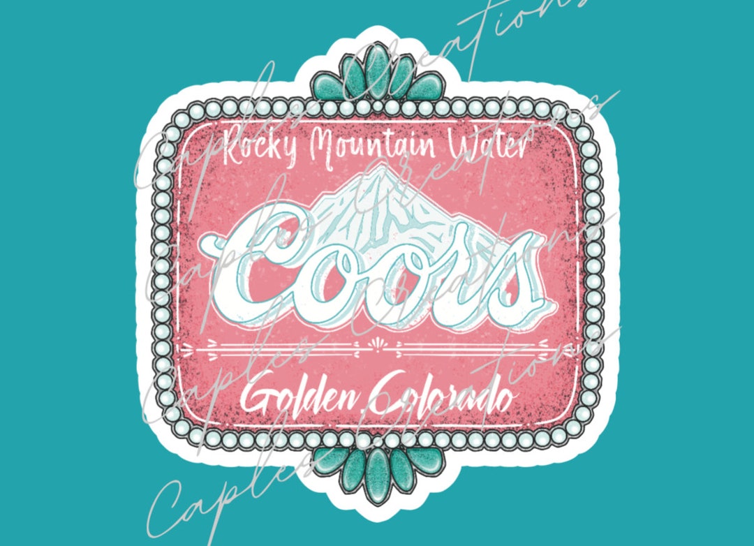 Coors Pink Turquoise Sticker - Beer Sticker, Coors Sticker, Turquoise ...