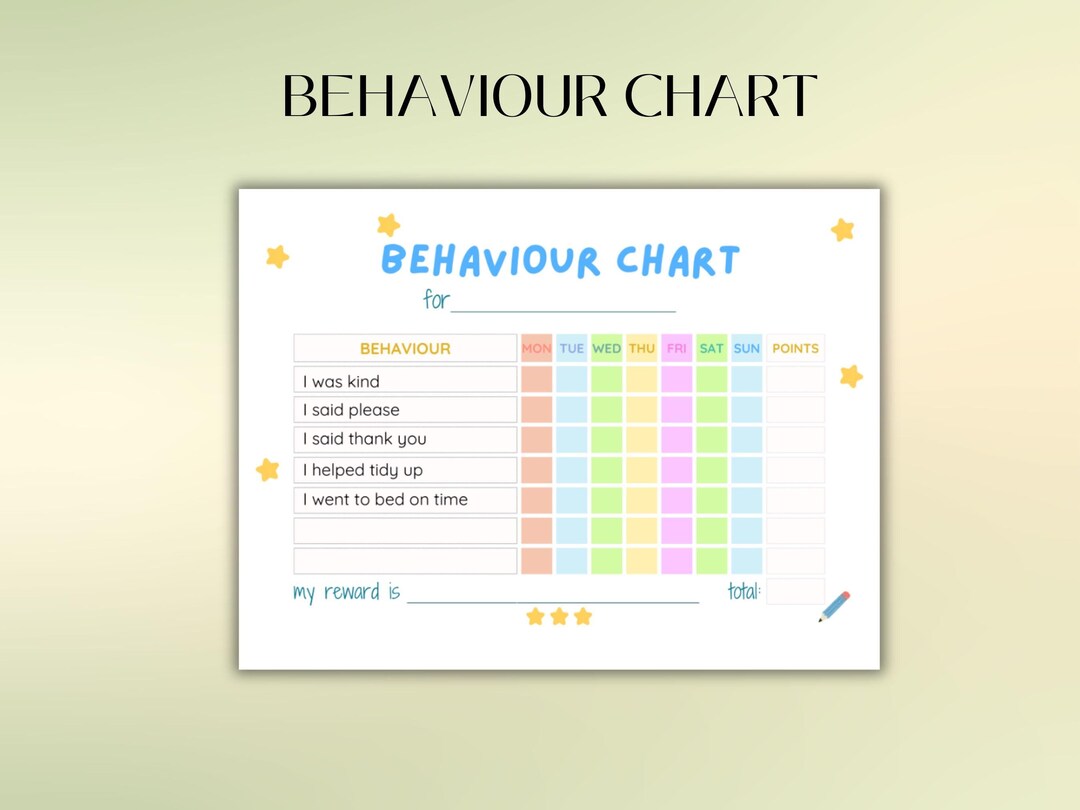 Motivating Discipline Reward Chart Colourful Behaviour Development ...