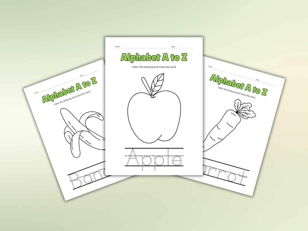 Alphabet Tracing A to Z Sheets A-Z Learning Coloring Pages Kids ...