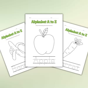 Alphabet Tracing A to Z Sheets A-Z Learning Coloring Pages Kids ...