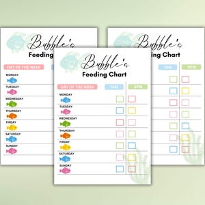 Kids Fish Feeding Chart Childrens Pet Feeding Template Fish Feeding Log ...