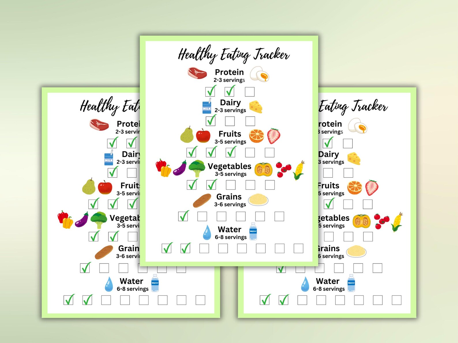 Healthy Food Pyramid Tracker Daily Meal Nutrition Chart Kids Food Group ...