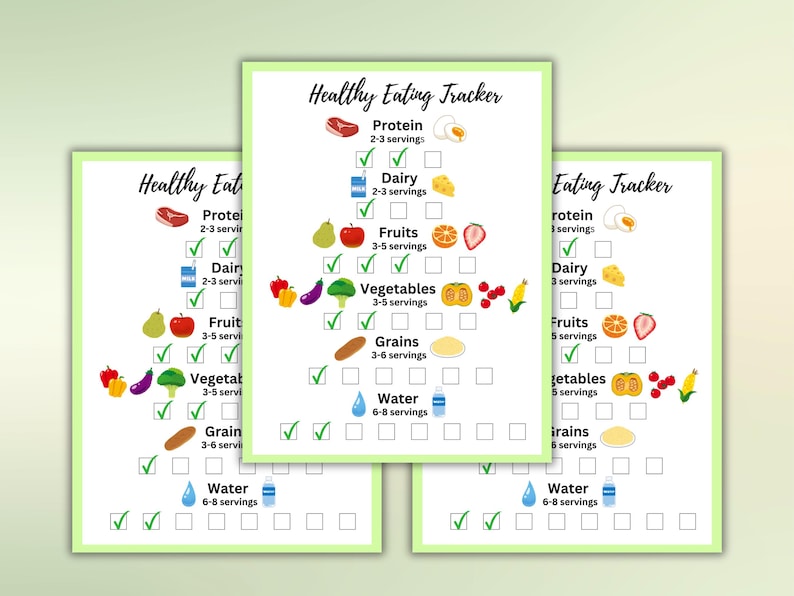 Healthy Food Pyramid Tracker Daily Meal Nutrition Chart Kids Food Group ...