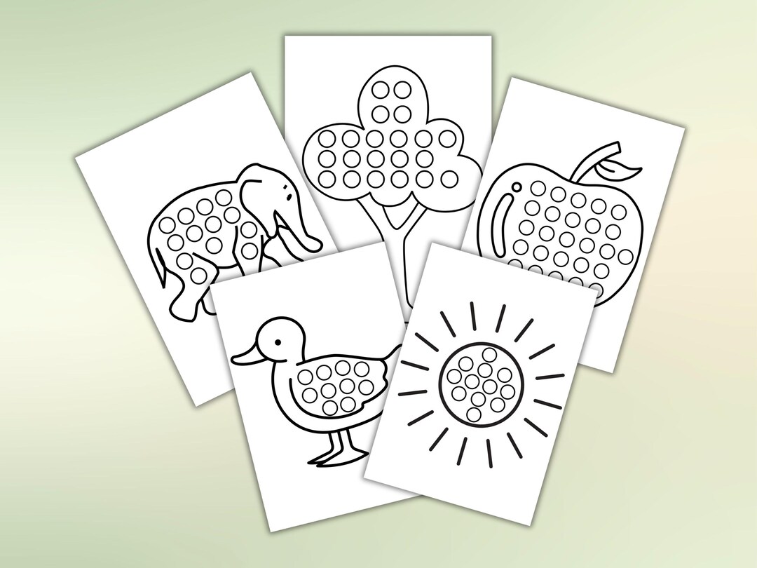 Kids Dot Sticker Activity Sheet Easy Fun Toddler Craft Fine Motor Skill ...