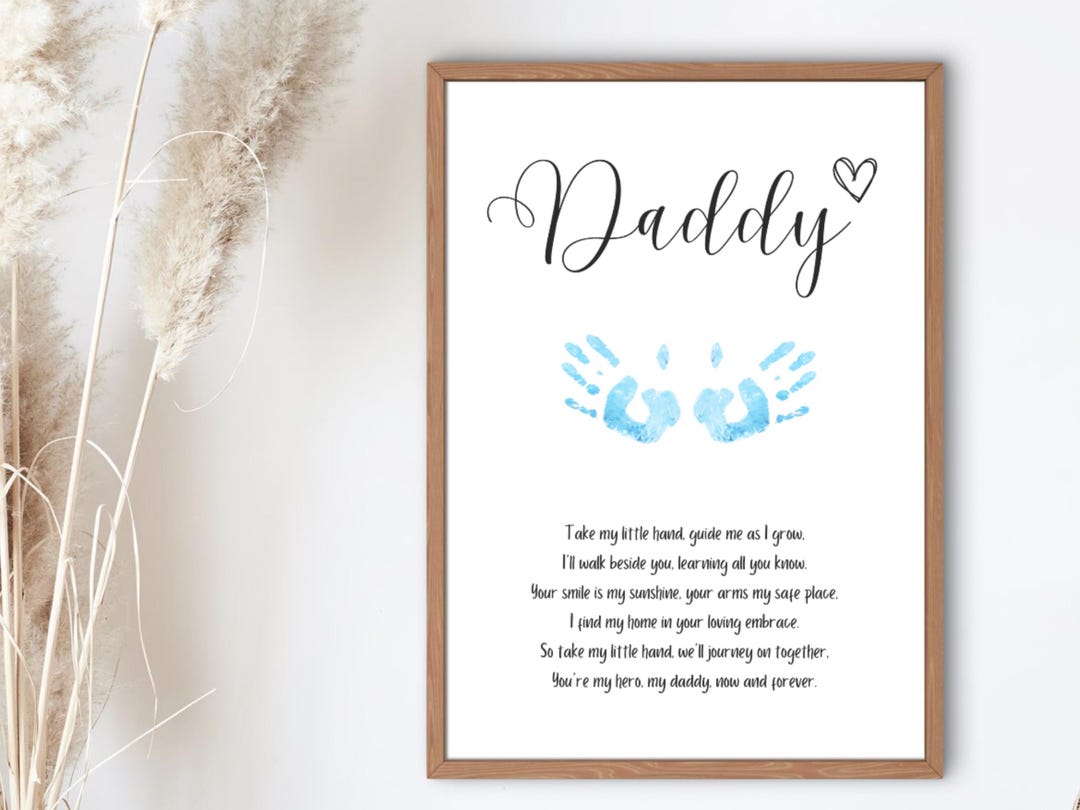 Daddy Handprint Poem Gift Father's Day Hand Print Art Loving Unique ...