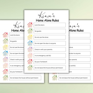 Kids Safety Rules for Staying Home Chart Colorful House Rules Sign ...