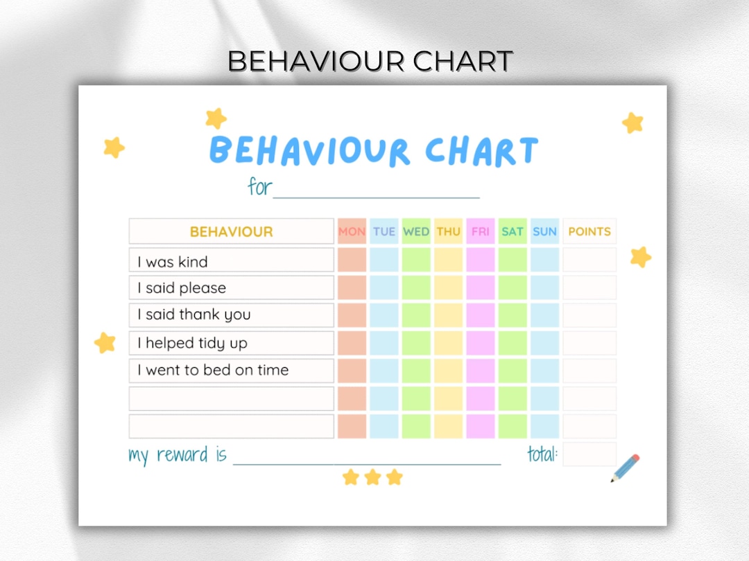 Motivating Discipline Reward Chart Colorful Behaviour Development ...