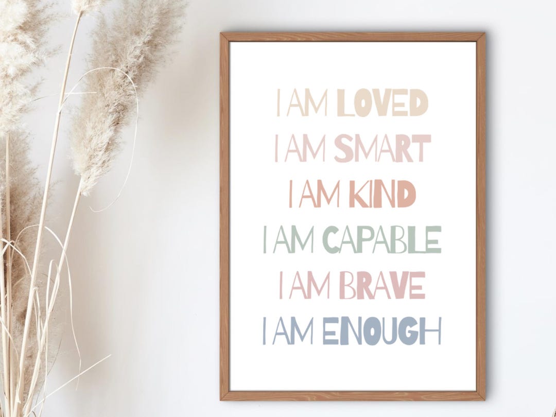 Kids Pastel Positive Affirmations Poster Daily Words of Affirmation ...