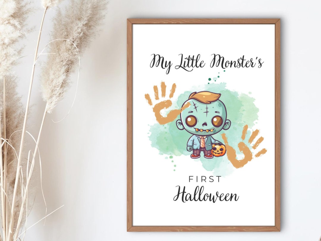 Little Monster Hand Print Art Cute Zombie Halloween Handprint Craft ...