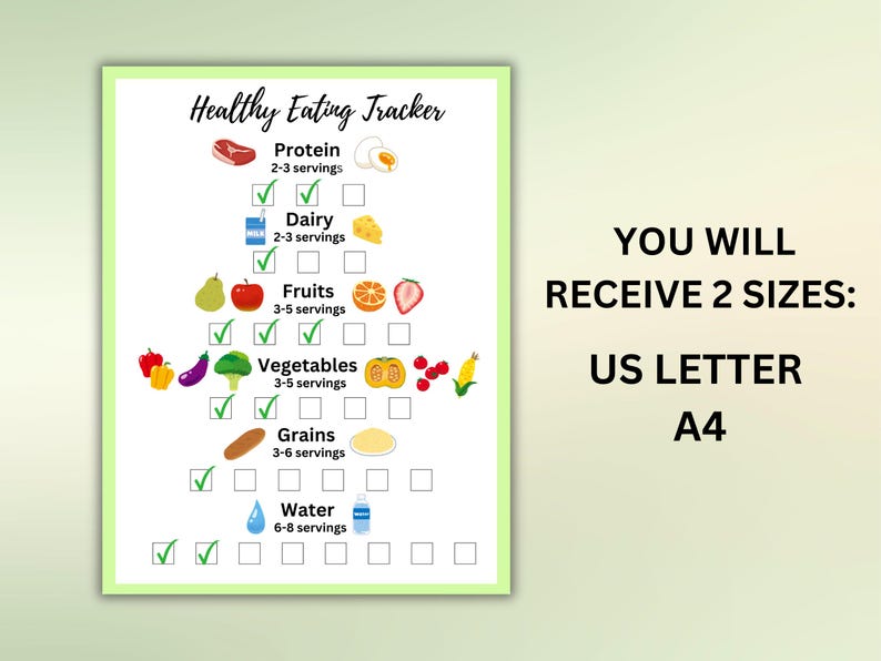 Healthy Food Pyramid Tracker Daily Meal Nutrition Chart Kids Food Group ...