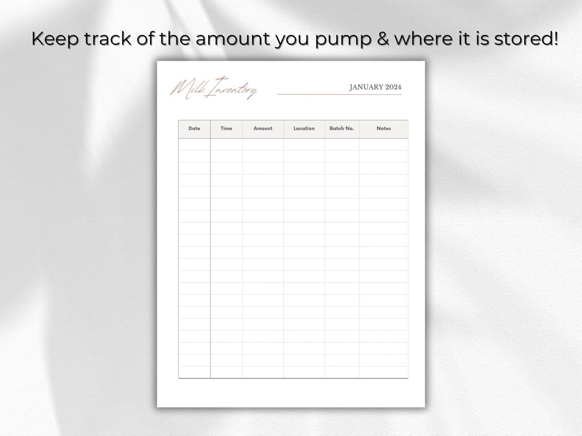 Breastfeeding Guidance Pumping Breast Milk Tracker Chart Baby Nursing ...