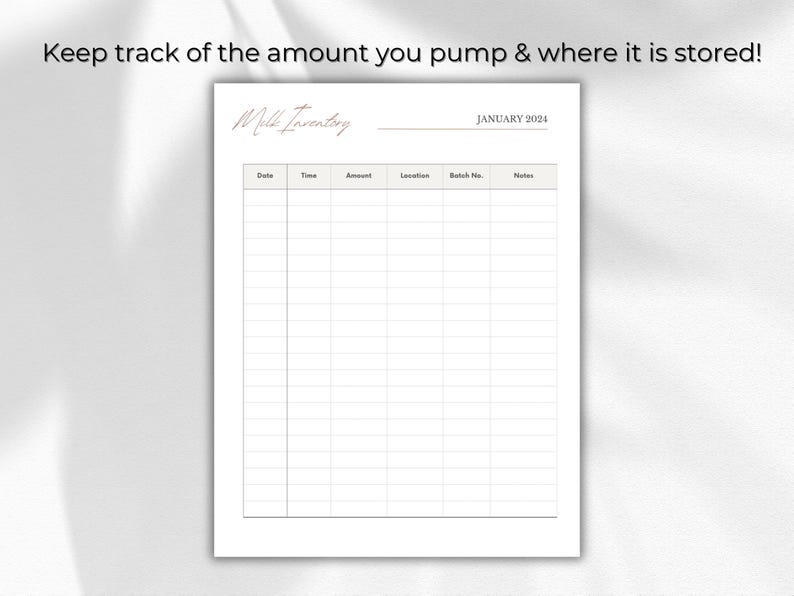 Breastfeeding Guidance Pumping Breast Milk Tracker Chart Baby Nursing ...