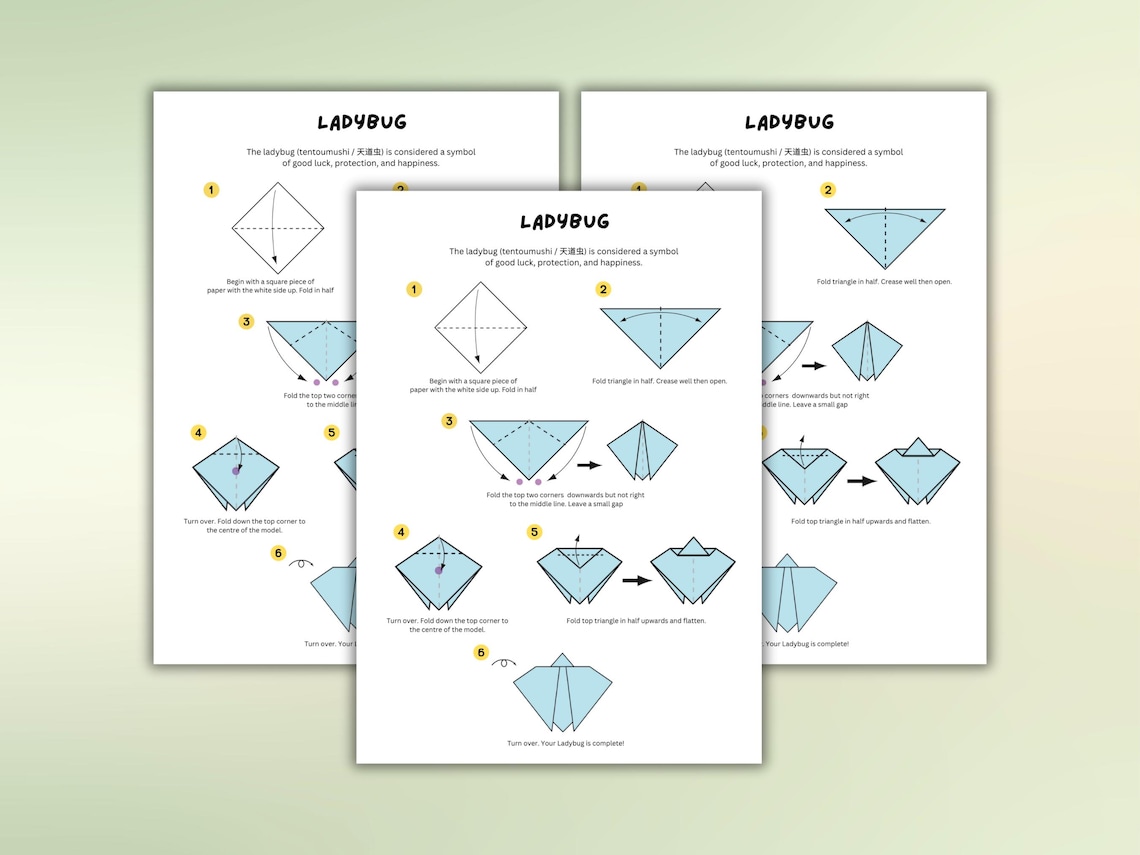 Easy Kids Fun Origami Beginner Folding Instructions Simple DIY Animal ...