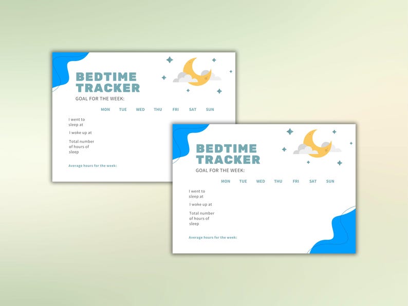 Kids Bedtime Routine Chart Childrens Bedtime Goal Tracker Kids Sleep ...