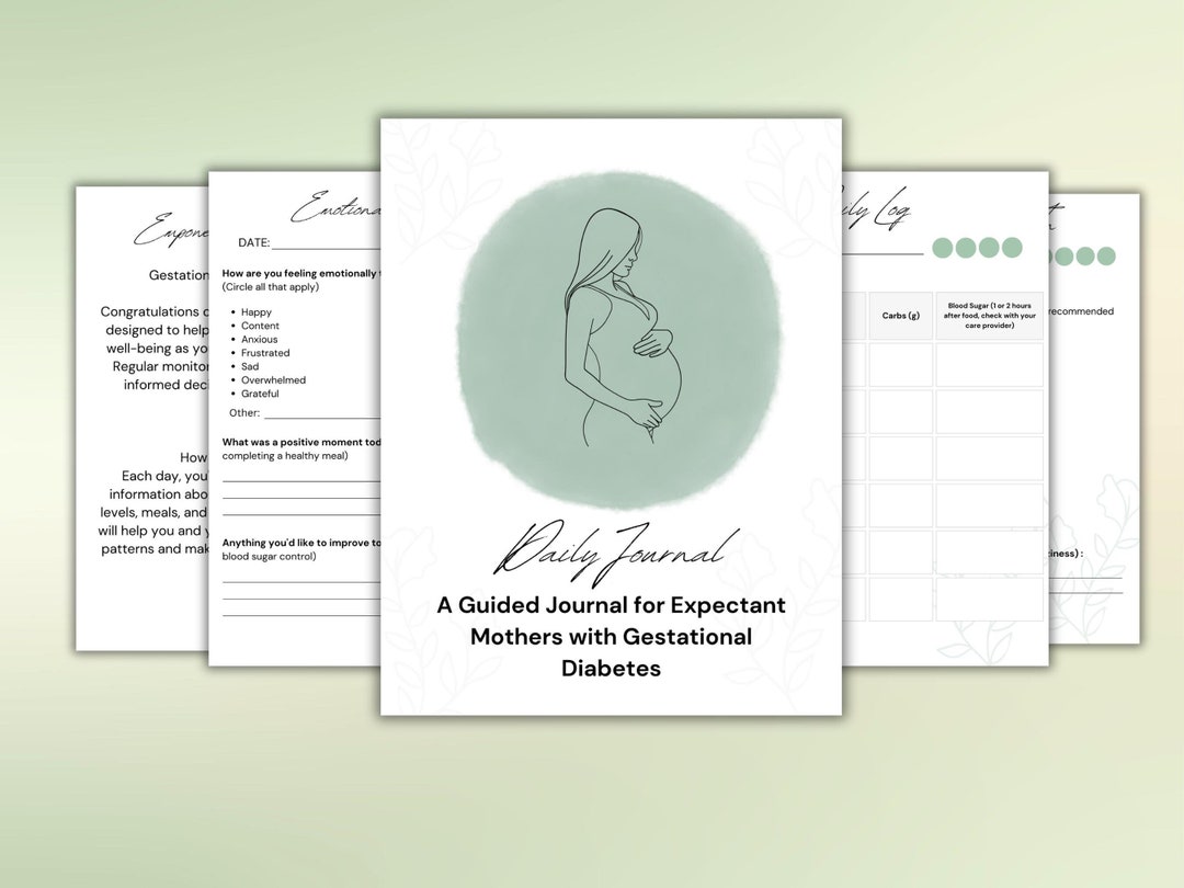 Gestational Diabetes Daily Log Book Journal Pregnancy Blood Sugar ...