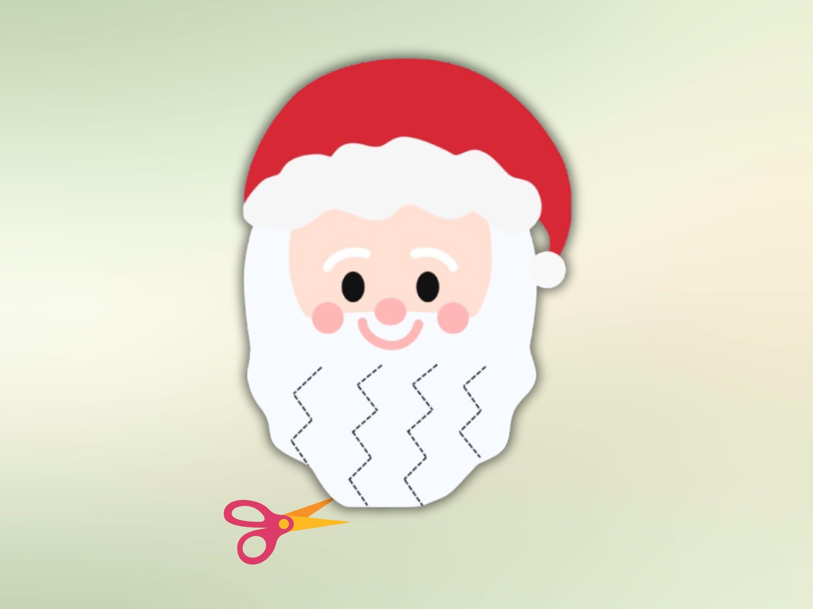 Santa's Beard Cutting Activity Christmas Scissor Skills Worksheets Trim ...