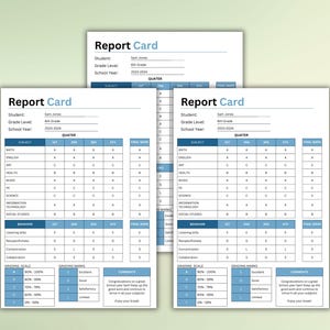 Home School Report Card Homeschool Student Mark Sheet A4 Learner ...