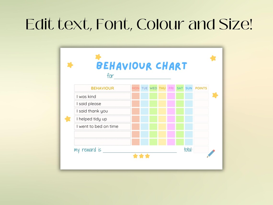 Motivating Discipline Reward Chart Colourful Behaviour Development ...
