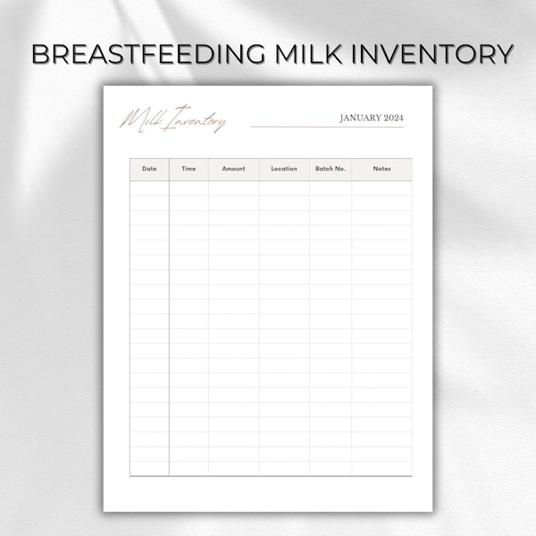 Breast Milk Inventory Tracker - Etsy