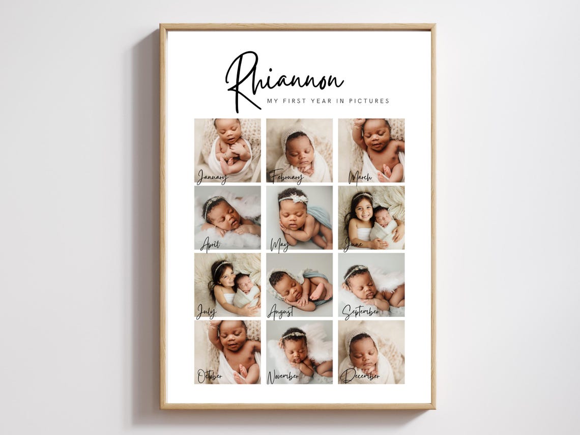 Kids Milestone Birthday Sign Printable Baby's First Year Poster ...