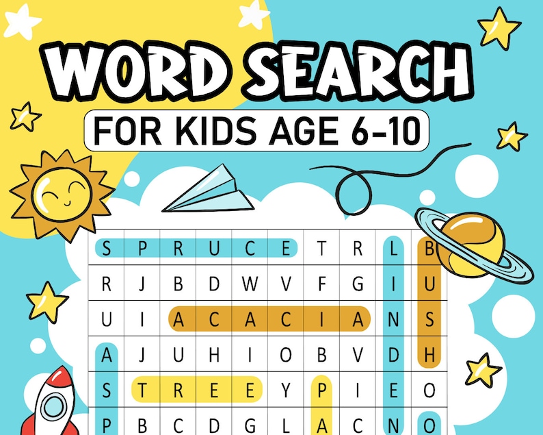 Summer Word Search! Printable Word Search Pack for Kids Age 8-12 - Etsy