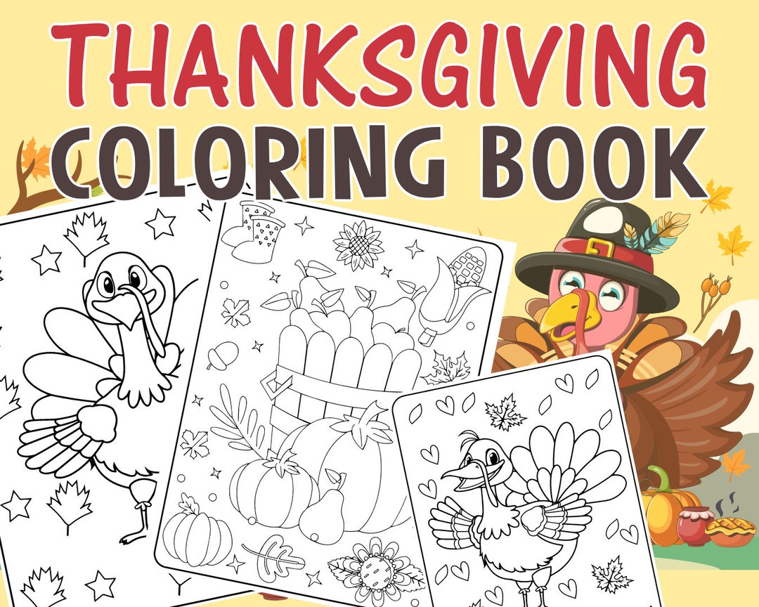 Thanksgiving Coloring Page Pack for Kids Age 2-8 | 40 Printable Pages ...