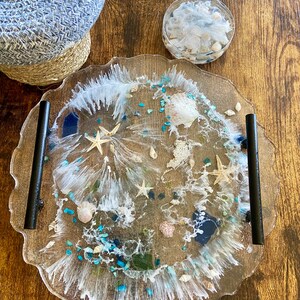 Tidal Pool Serving Tray; 13” Round, Sand/shells/starfish, Food Safe - Etsy