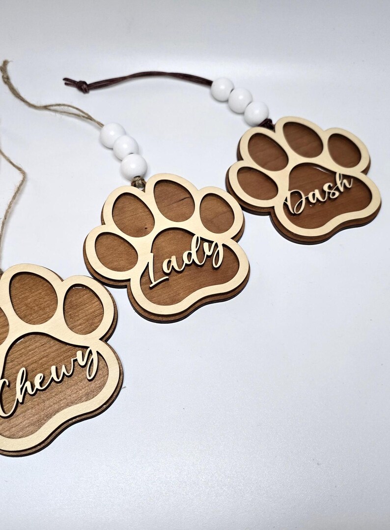Custom Paw Ornament/tag-christmas Ornament-dog Stocking Tag-cat ...