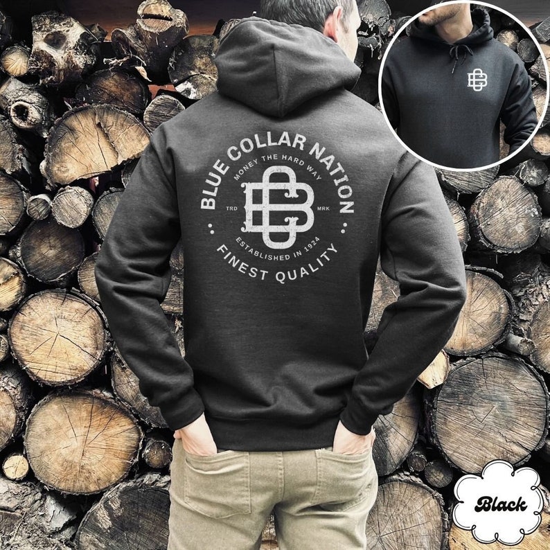 Blue Collar Hoodie Money the Hard Way, Carpenter Gift, Electrician Gift ...