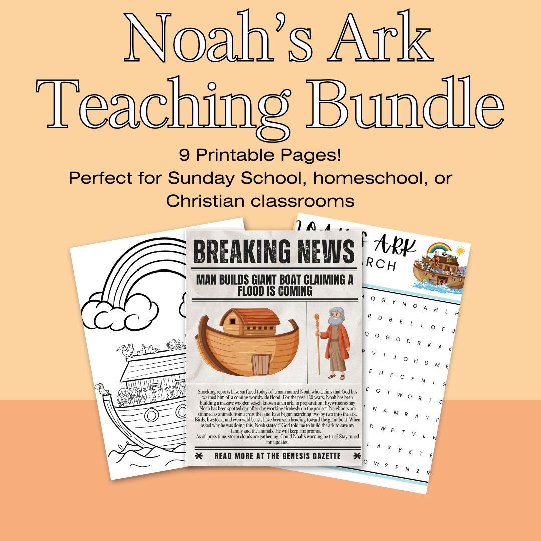Noahs Ark Lesson Bundle, Sunday School Christian Printable, Sunday ...