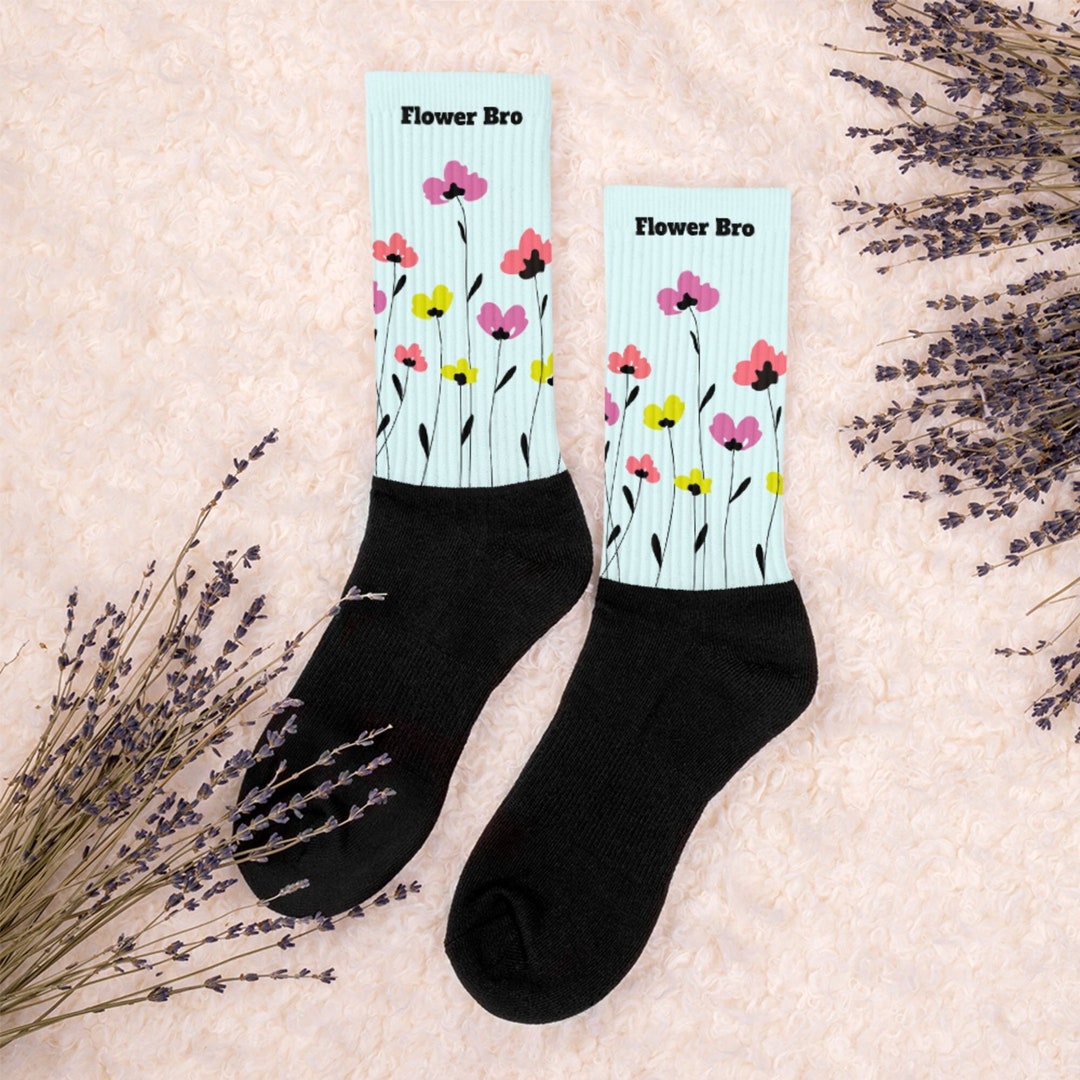 Flower Bro, Flower Bro Socks, Flower Bro Proposal, Printed Wedding Party Socks, Wedding Socks ...