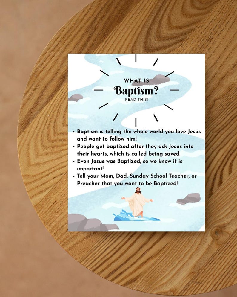 Baptism for Kids Digital Download, Bible Digital Download, Sunday ...