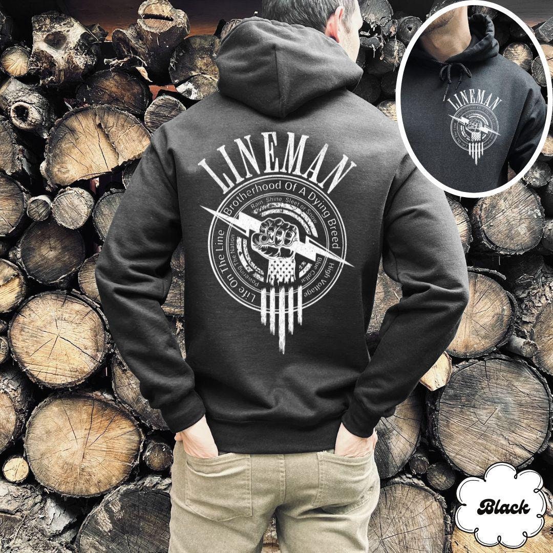 Lineman Hoodie, Gift for Lineman, High Voltage, Journeyman Apprentice ...