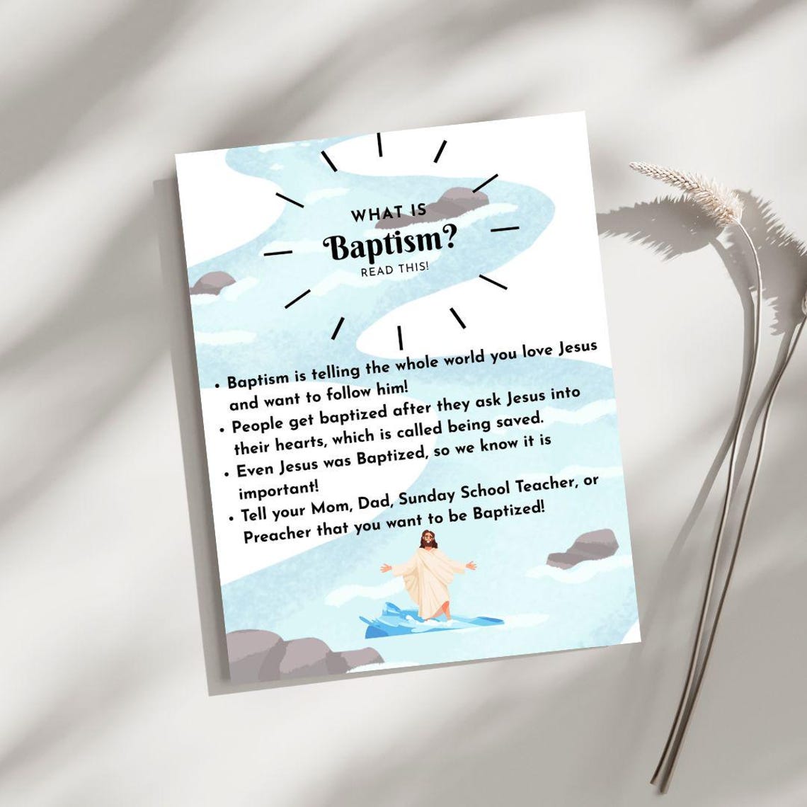 Baptism for Kids Digital Download, Bible Digital Download, Sunday ...