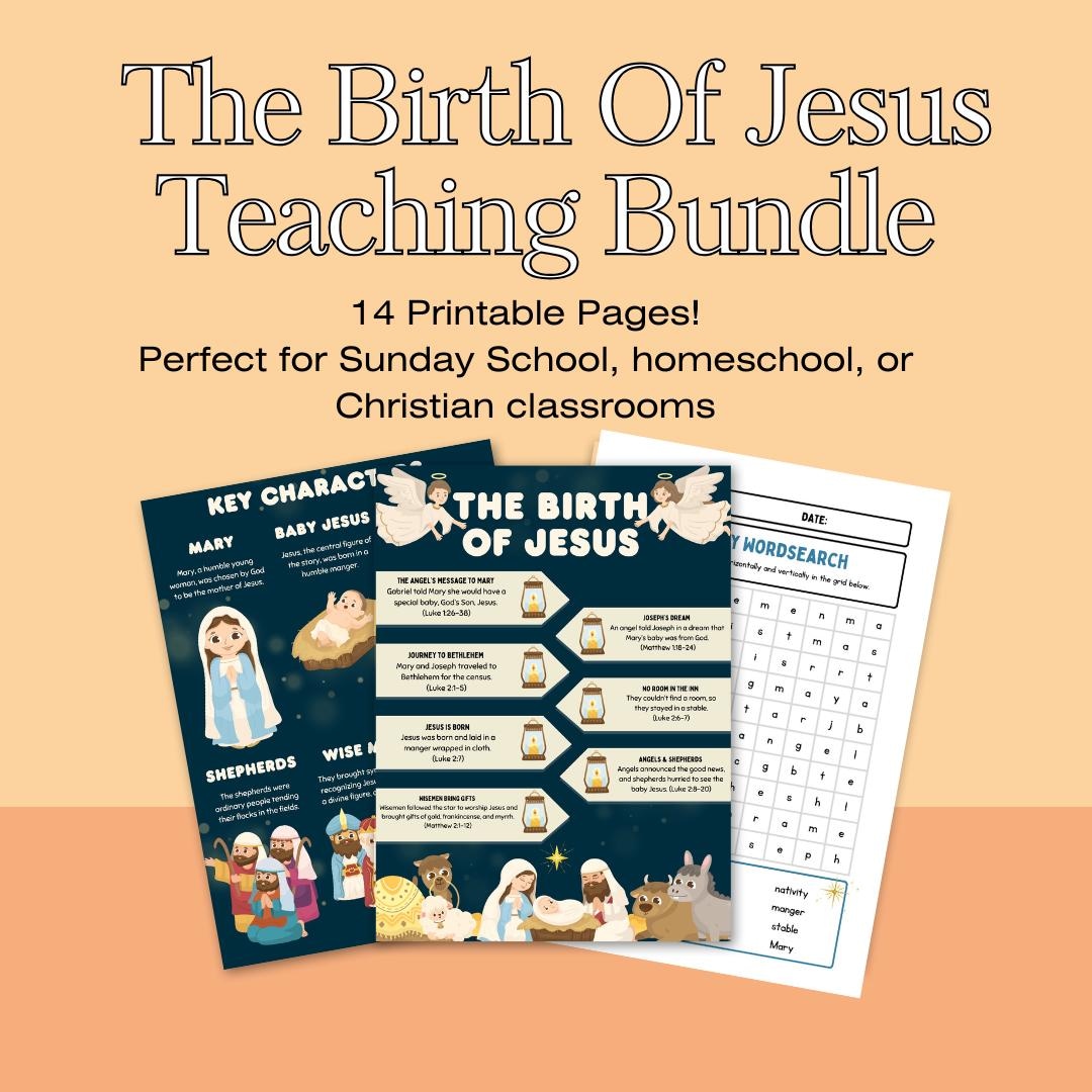 The Birth of Jesus Lesson Bundle, the Nativity Story Sunday School ...