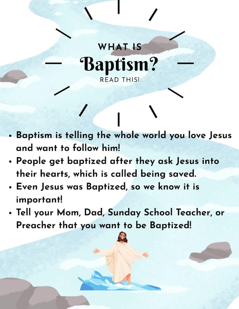 Baptism for Kids Digital Download, Bible Digital Download, Sunday ...