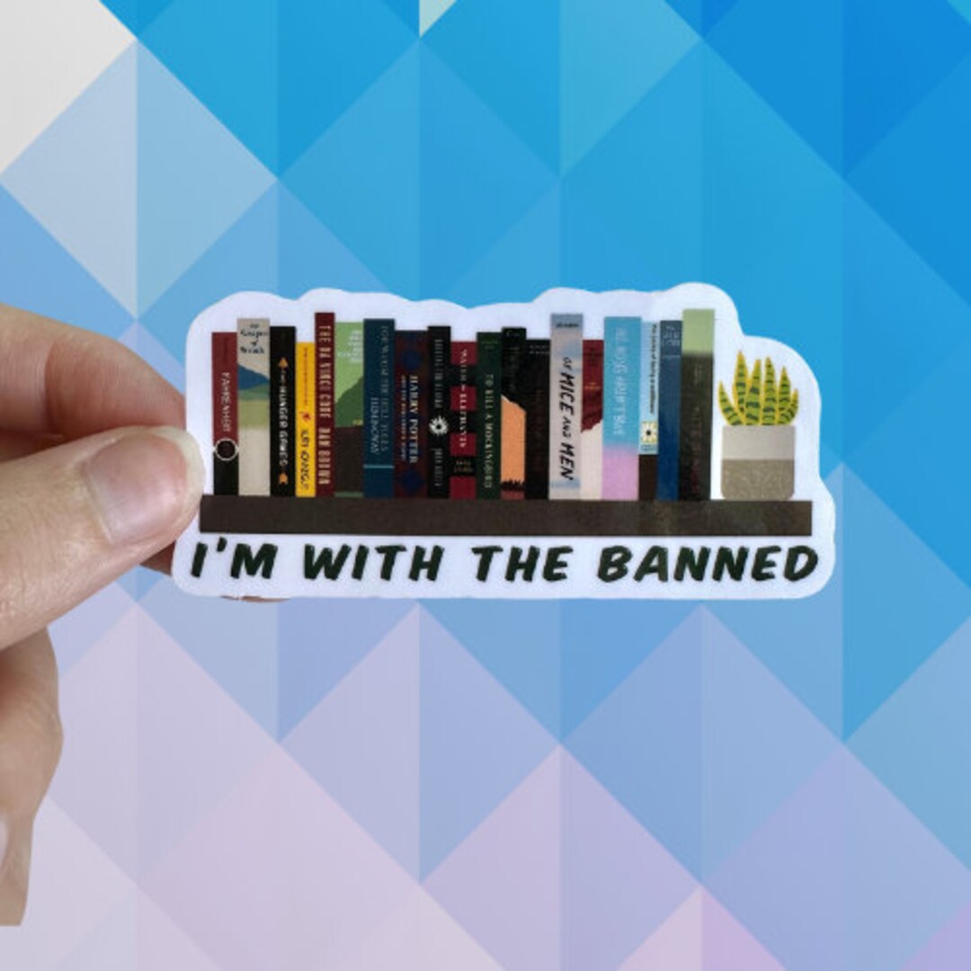 Banned Books Sticker Reading Sticker Book Decal Bookshelf Water ...