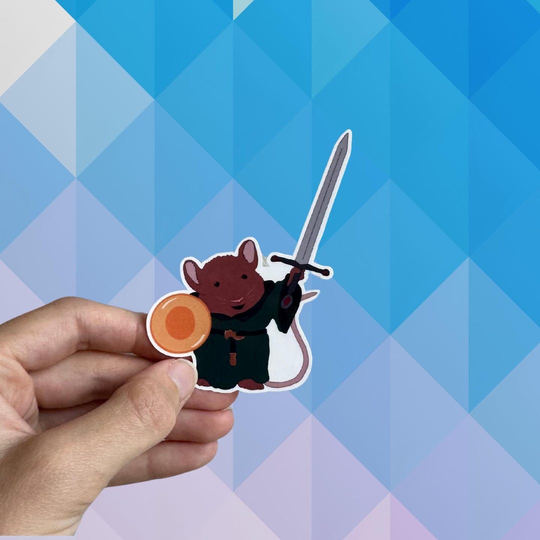 Mouse Knight Cute Medieval Critter Water Bottle Decal Laptop Sticker ...