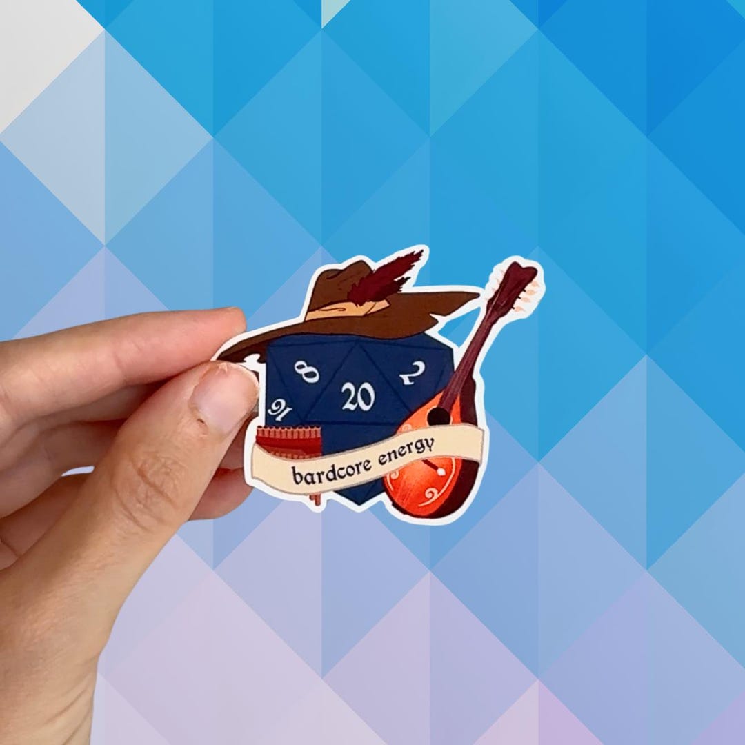 Bardcore Energy Bard Sticker D&d DND Decal Water Resistant Lute ...